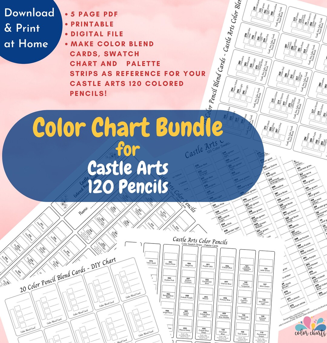 color-charts-bundle-for-castle-arts-pencils-swatch-chart-etsy