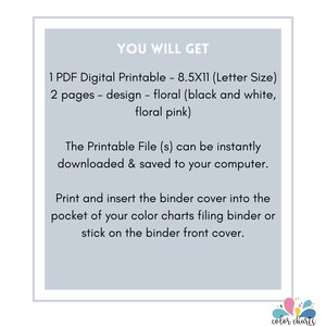 Binder Inserts for Coloring Chart Filing Binder Set of 2 - Etsy