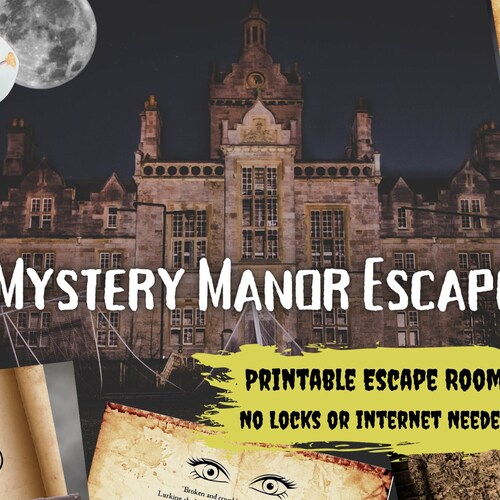 Escape Room Game. Mystery Manor Printable Adventure for - Etsy