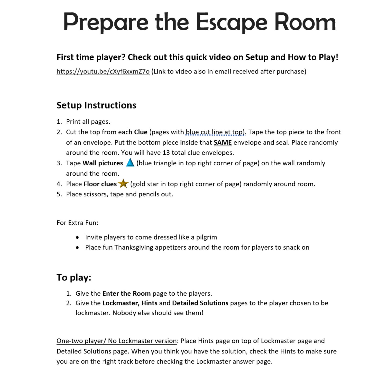Pilgrim Escape Room Game. Printable Adventure for Kids and Families ...