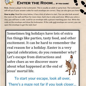 Easter Escape Room Game. Bible Kids and Family Printable Party Game for ...