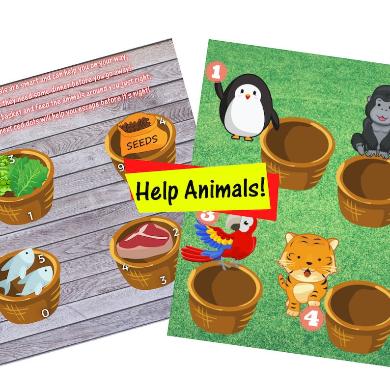 Kids Party Game Escape Room. Curious Escape at the Zoo Adventure ...