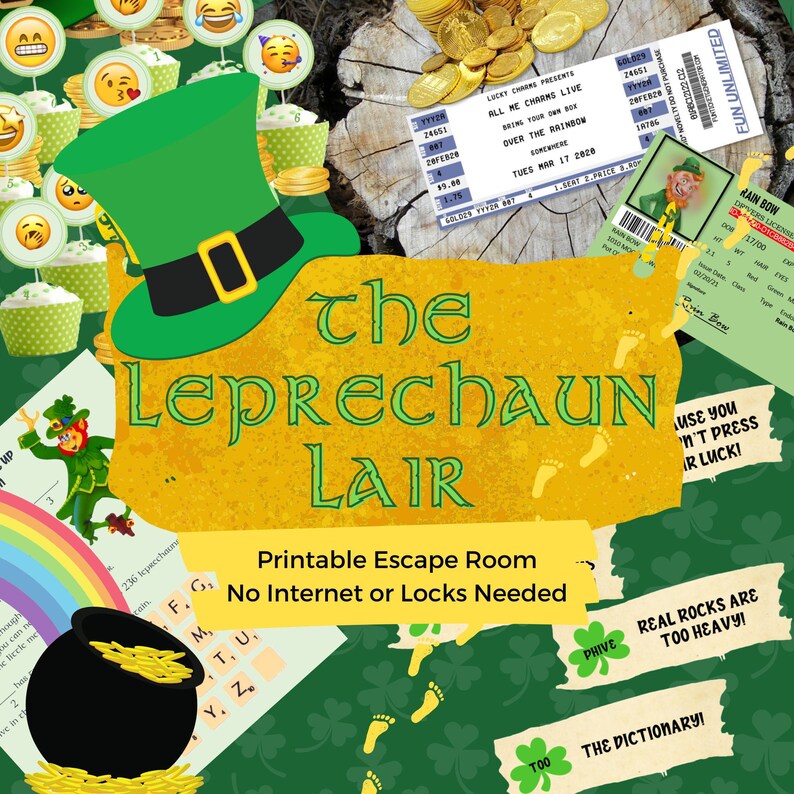 St. Patrick's Day Escape Room Game. Leprechaun Adventure | Etsy