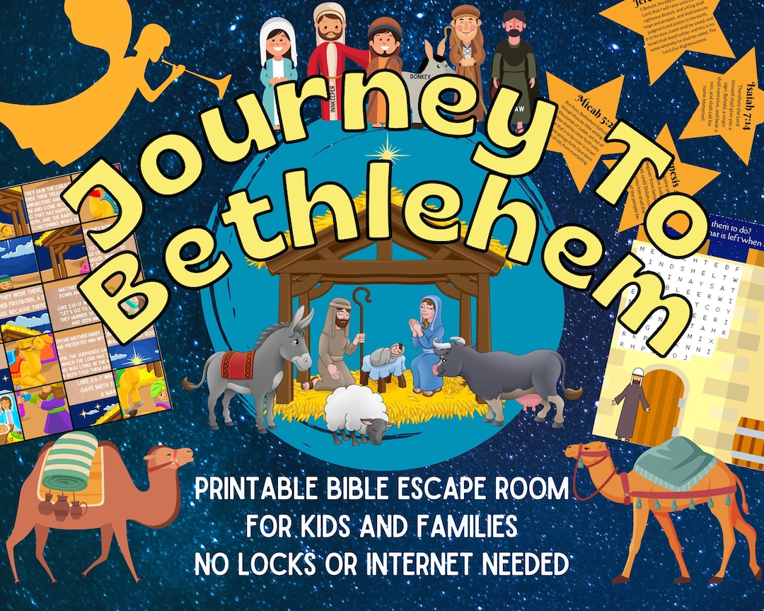 Christmas Bible Escape Room Game Journey to Bethlehem for Kids and ...
