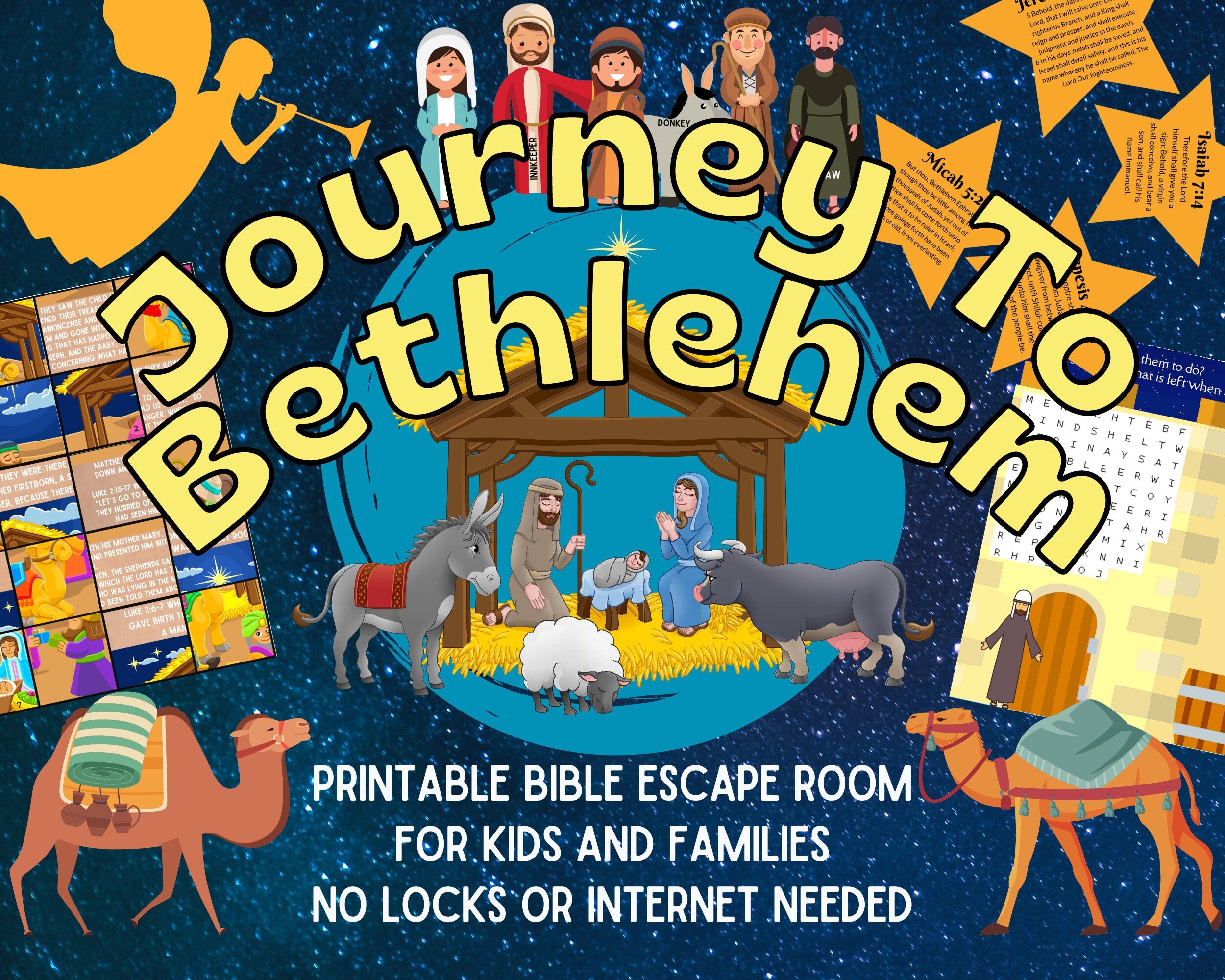 Christmas Bible Escape Room Game Journey To Bethlehem For Kids And