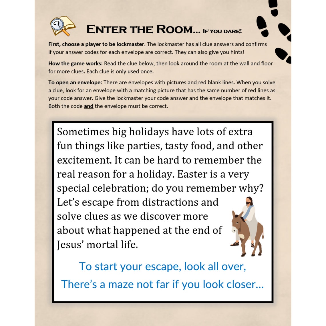 Easter Escape Room Game. Bible Kids and Family Printable Party | Etsy