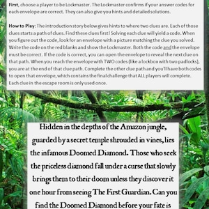 Jungle Adventure Escape Room Game. Printable Party Game in Search of ...