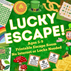 St Patrick's Day Leprechaun Kids Escape Room | Printable Adventure Game ...