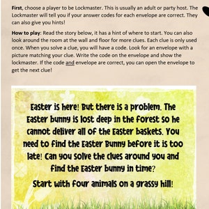 Easter Bunny Rescue Escape Room Game | Printable Party Adventure Game ...