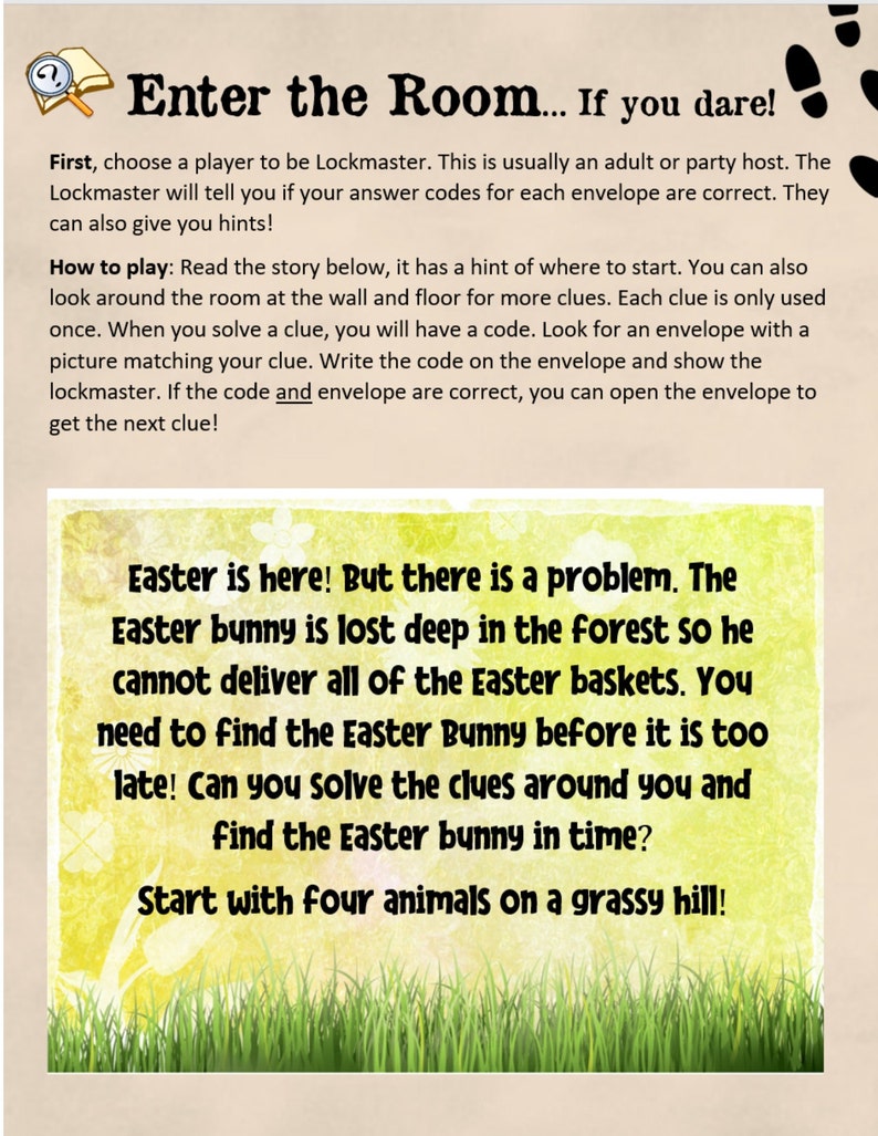 Easter Bunny Rescue Escape Room Game Printable Party | Etsy