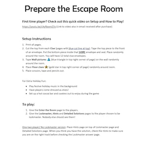 Save Santa! Escape Room Game. Christmas Printable Party for Kids and ...