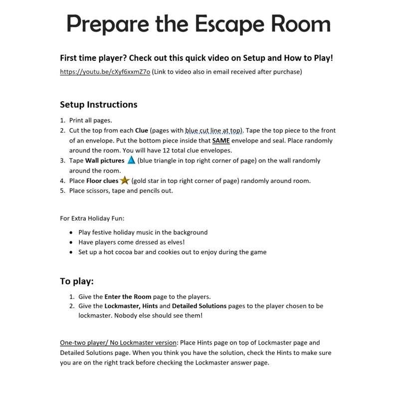 Save Santa Escape Room Game. Christmas Printable Party for - Etsy