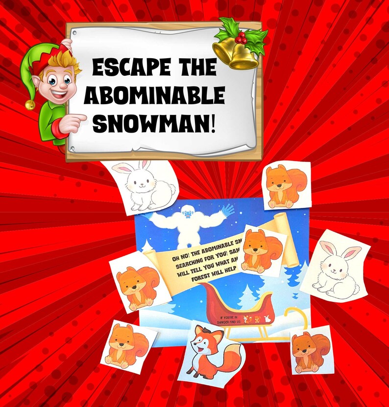 Kids Escape Room Game | Reindeer Printable Party Game for Kids and ...