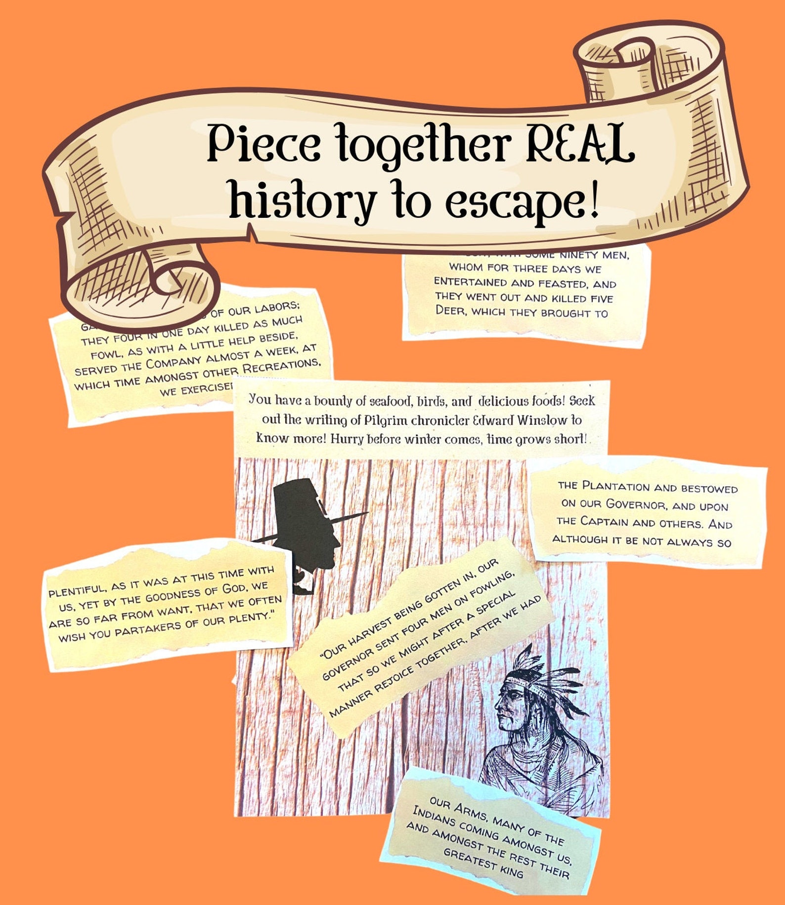 Pilgrim Escape Room Game. Printable Adventure for Kids and Families ...