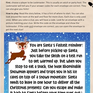 Kids Escape Room Game | Reindeer Printable Party Game for Kids and ...