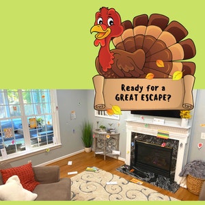 Turkey Escape Room Game | Thanksgiving Printable Party for Kids and ...