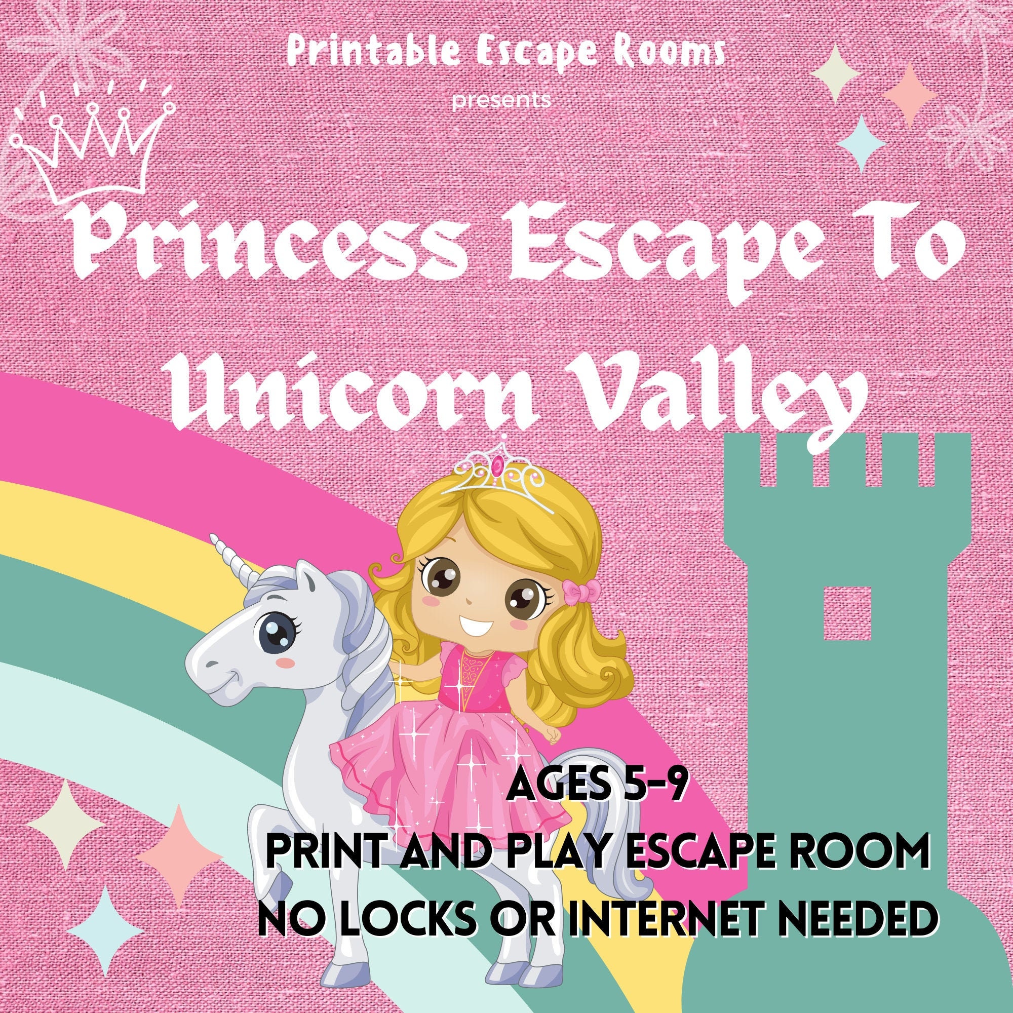 Princess Party Game. Escape Room Adventure Printable Game for Kids and ...
