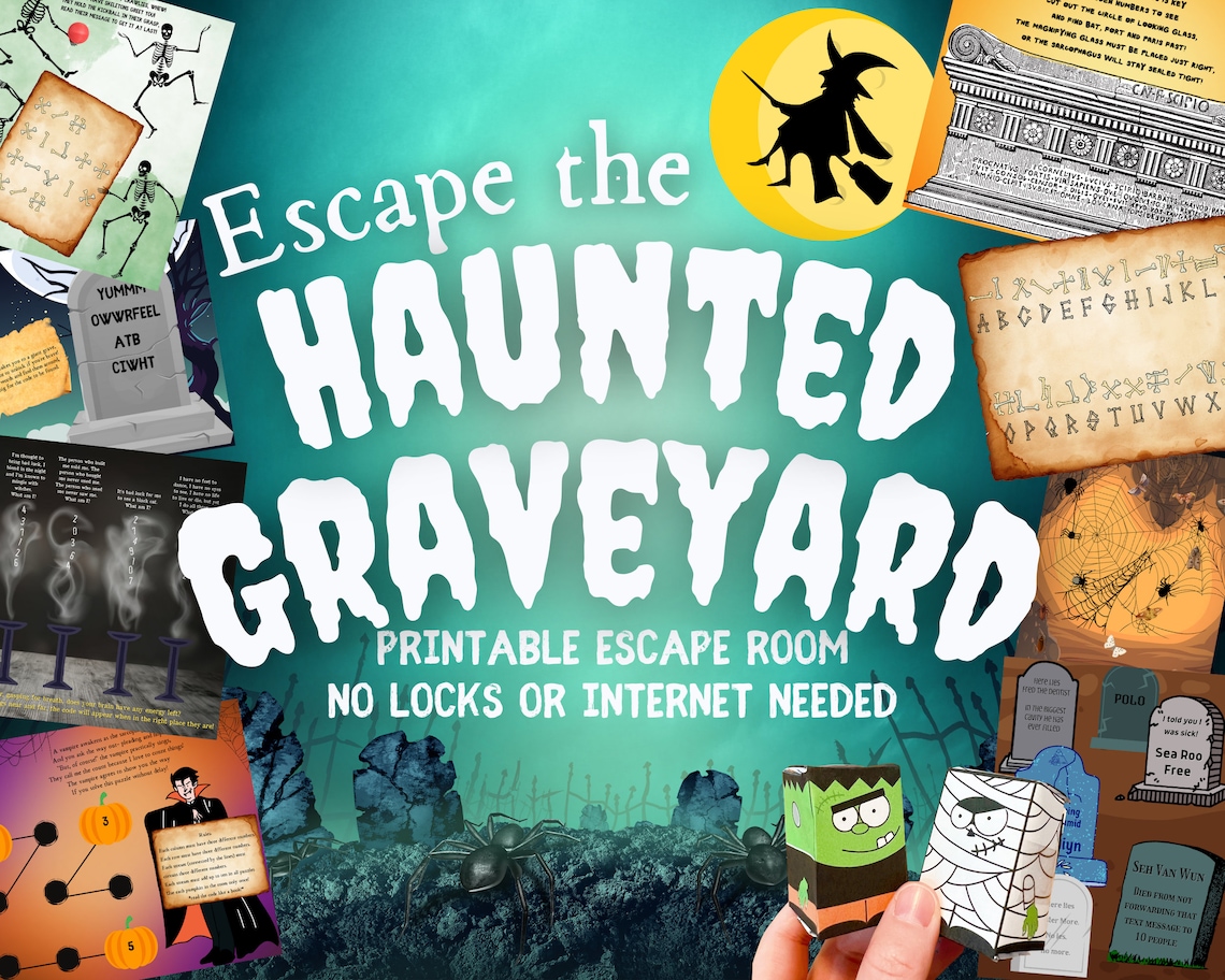 Printable Escape Room. Haunted Graveyard Adventure Game for - Etsy