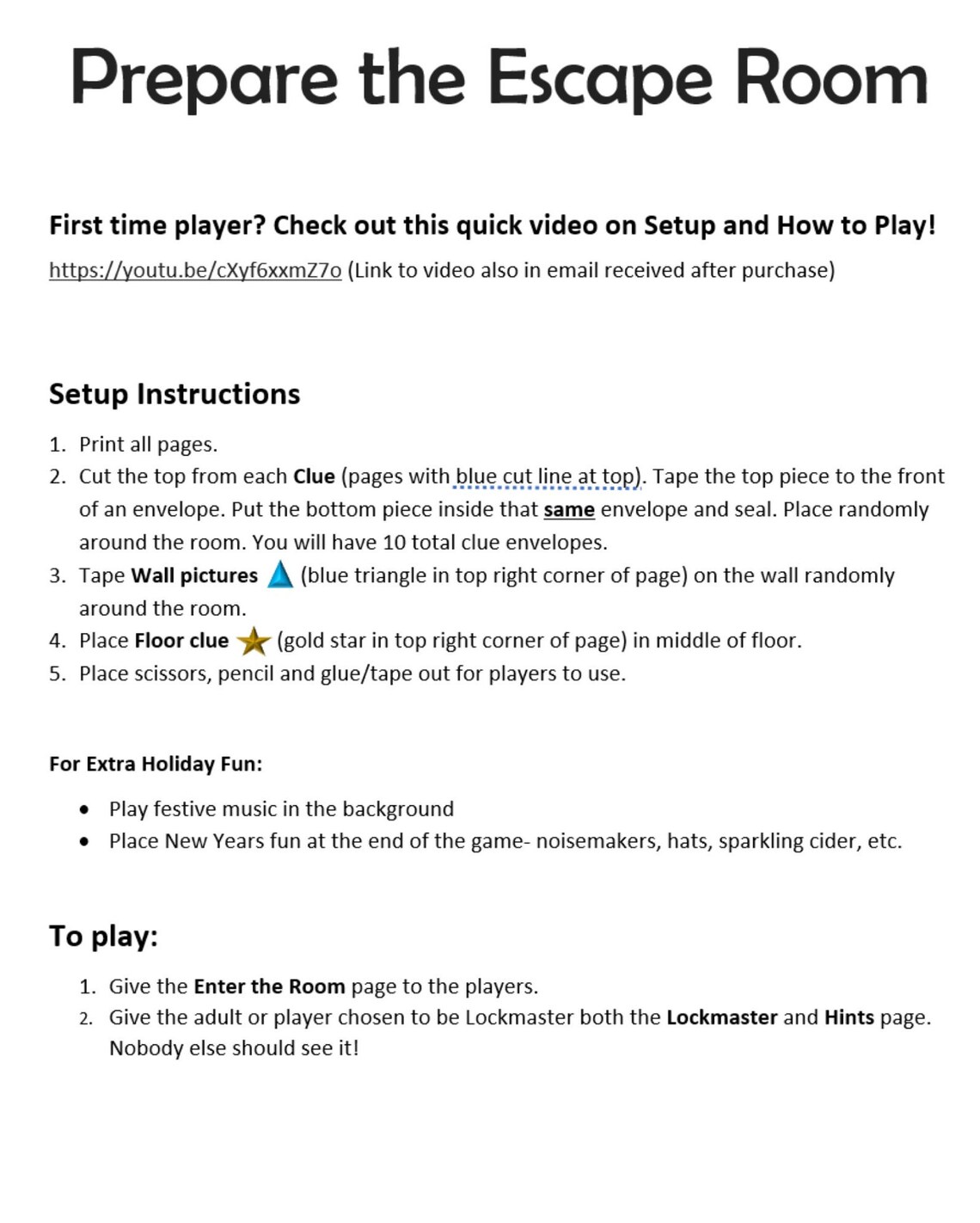 Save the New Year Kids Escape Room Printable Party Game for - Etsy