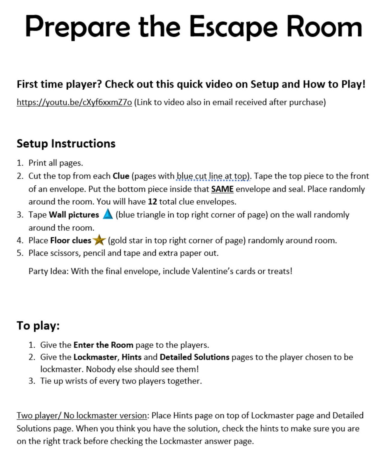 Valentines Escape Room Game. Valentine Adventure Printable - Etsy