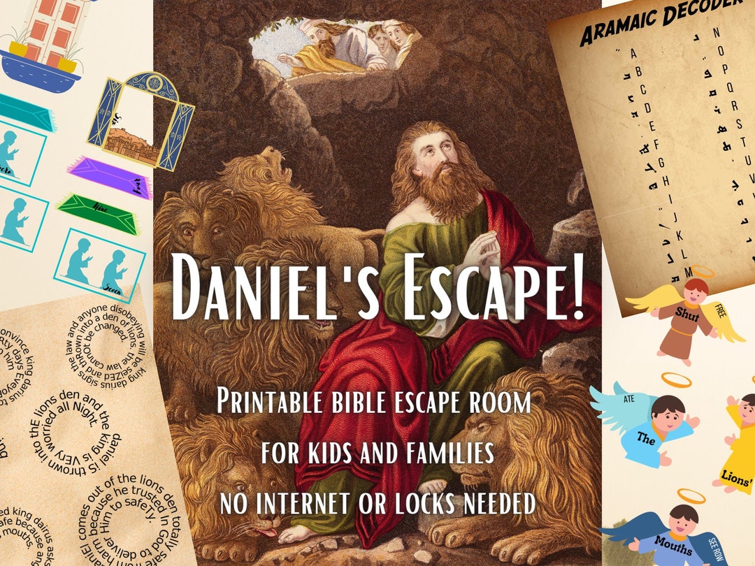Bible Escape Room Game. Daniel in the Lions Den Kids and Family ...