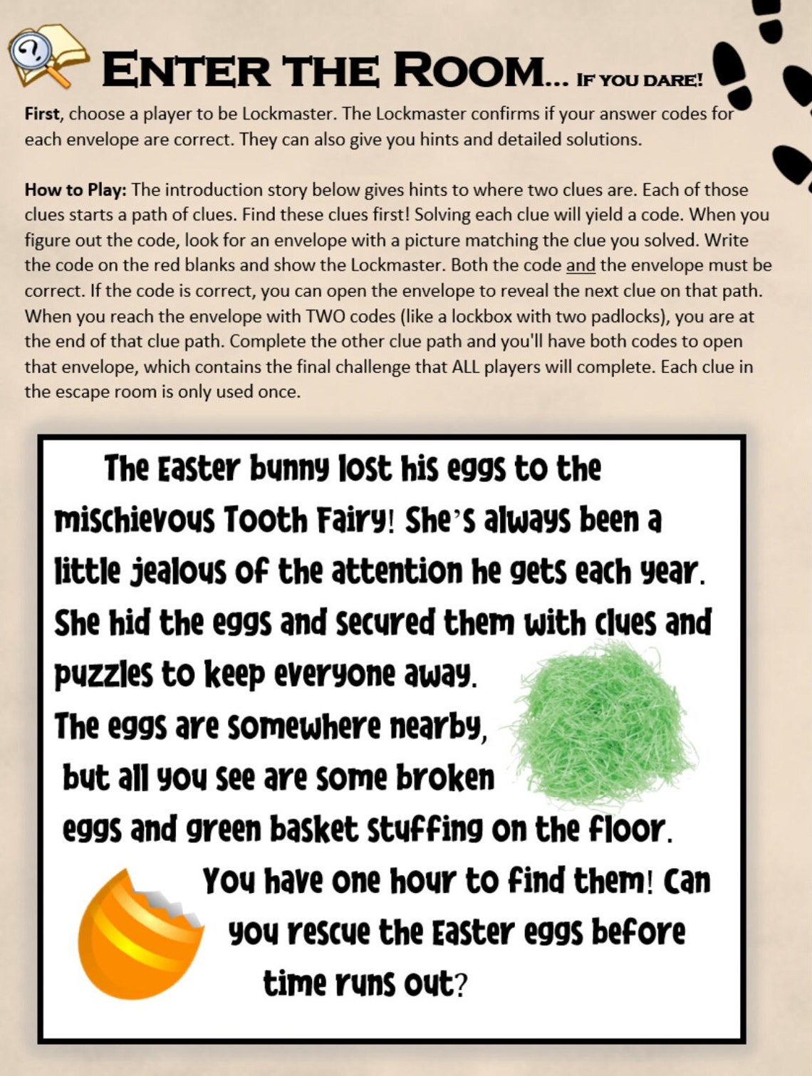 Easter Egg Escape Room Game. Printable Party Adventure Game | Etsy