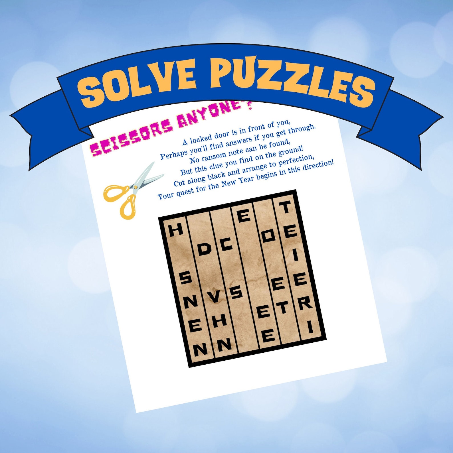 New Years Escape Room Game. Adventure Party Game Printable for | Etsy