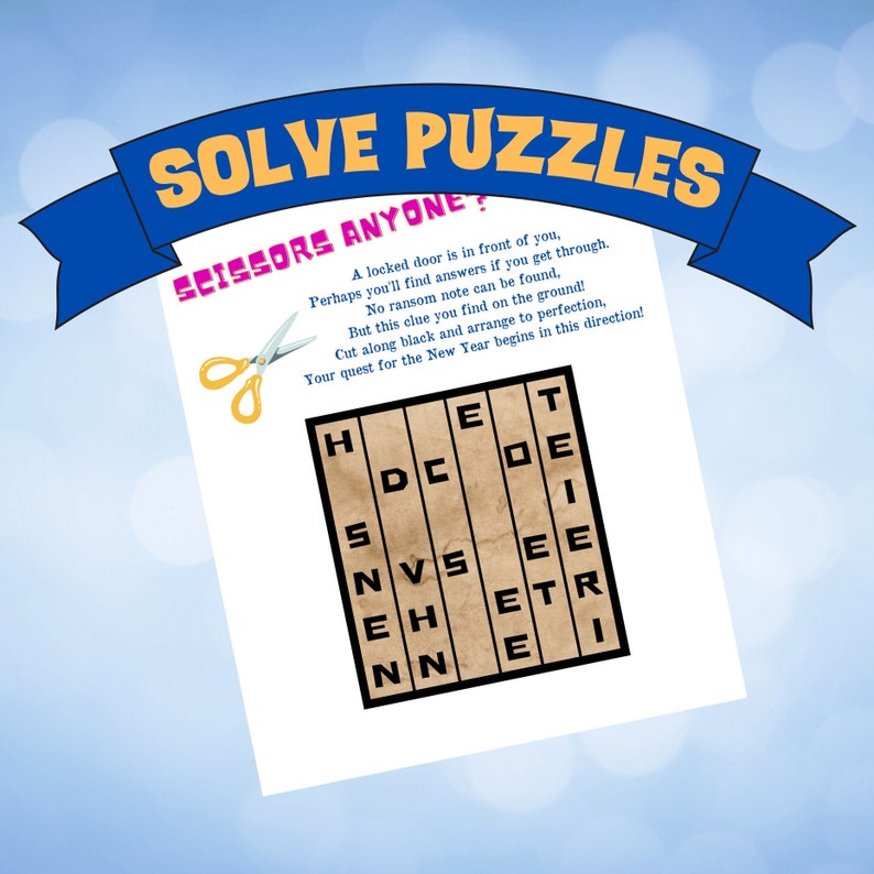 New Years Escape Room Game. Adventure Party Game Printable for Kids ...
