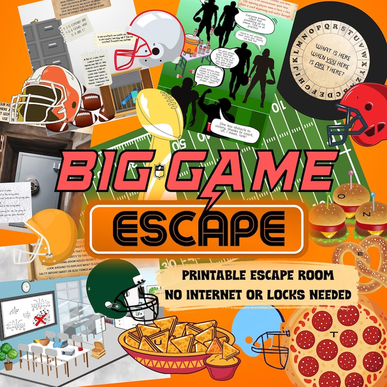 Big Game Football Escape Room Game. Printable Adventure for Adults ...