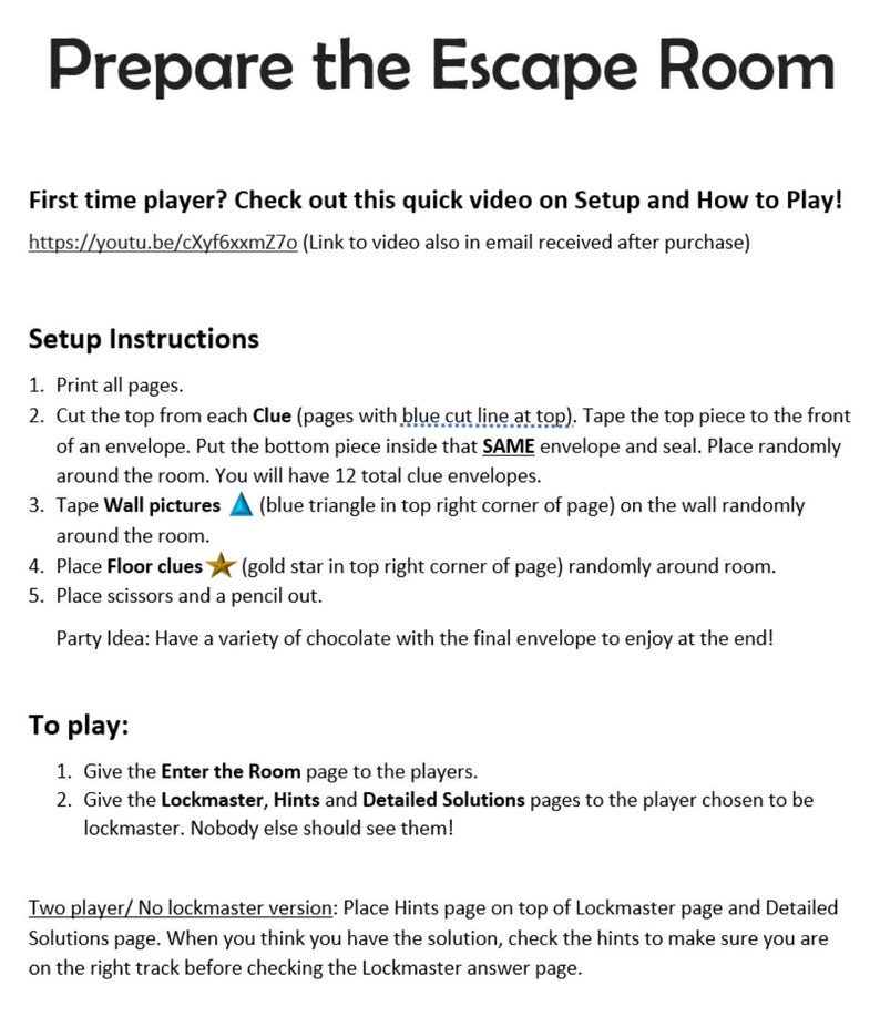 Factory Escape Room Game. Chocolate Candy Adventure Printable Party ...