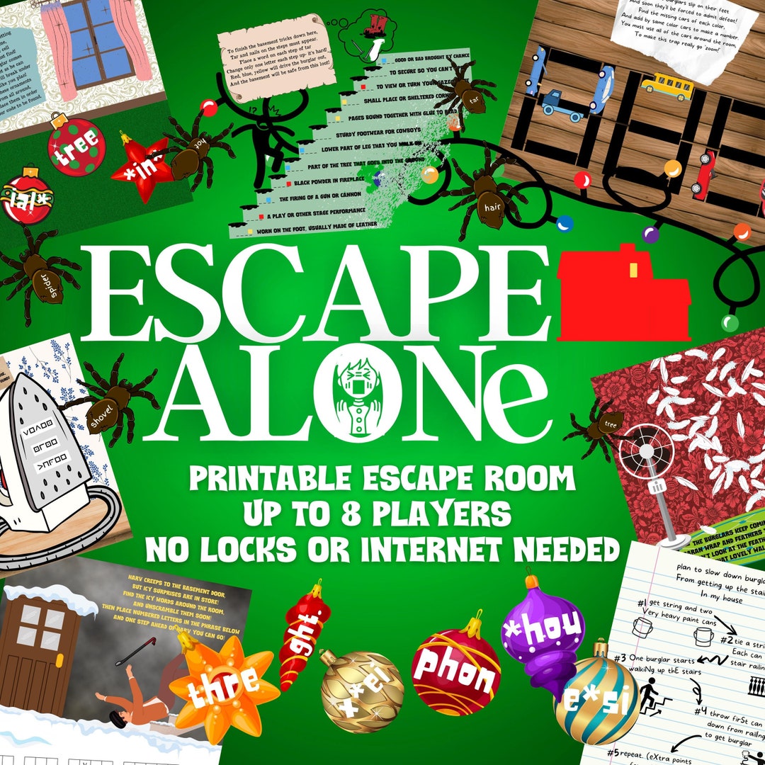 ESCAPE ALONE Escape Room Game. Printable Adventure for Kids, Families ...