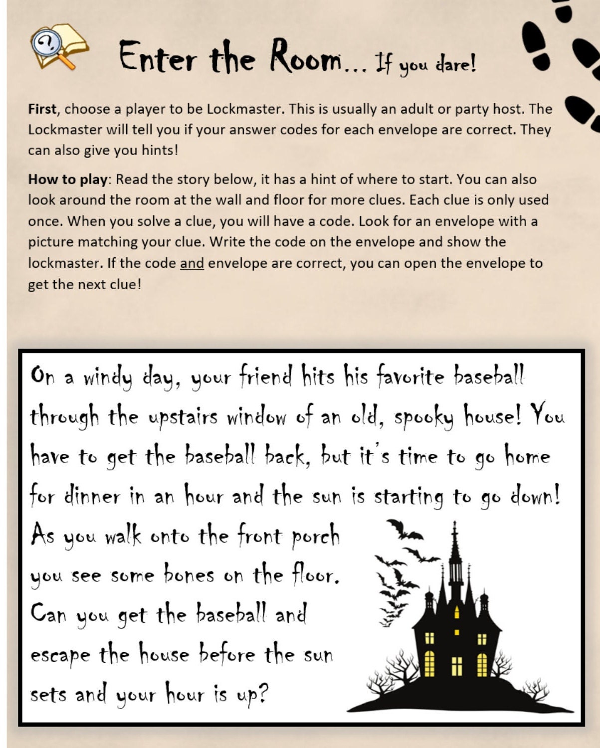 Kids Escape Room Haunted House Party Game Fun Kids Escape Room Kit 