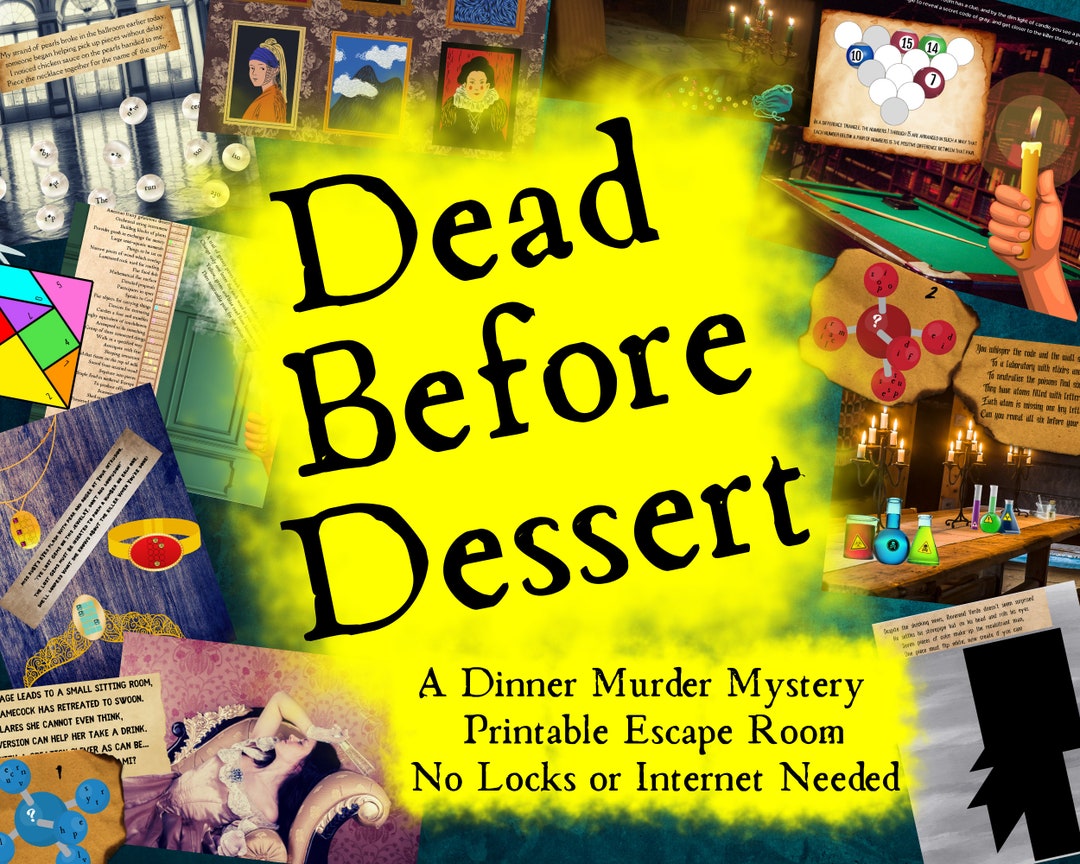 Dinner Murder Mystery Escape Room Game. Printable Adventure for Adults ...