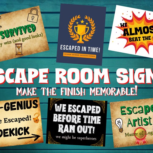 Escape Room Signs Escape Room Photo Props Printable Escape - Etsy