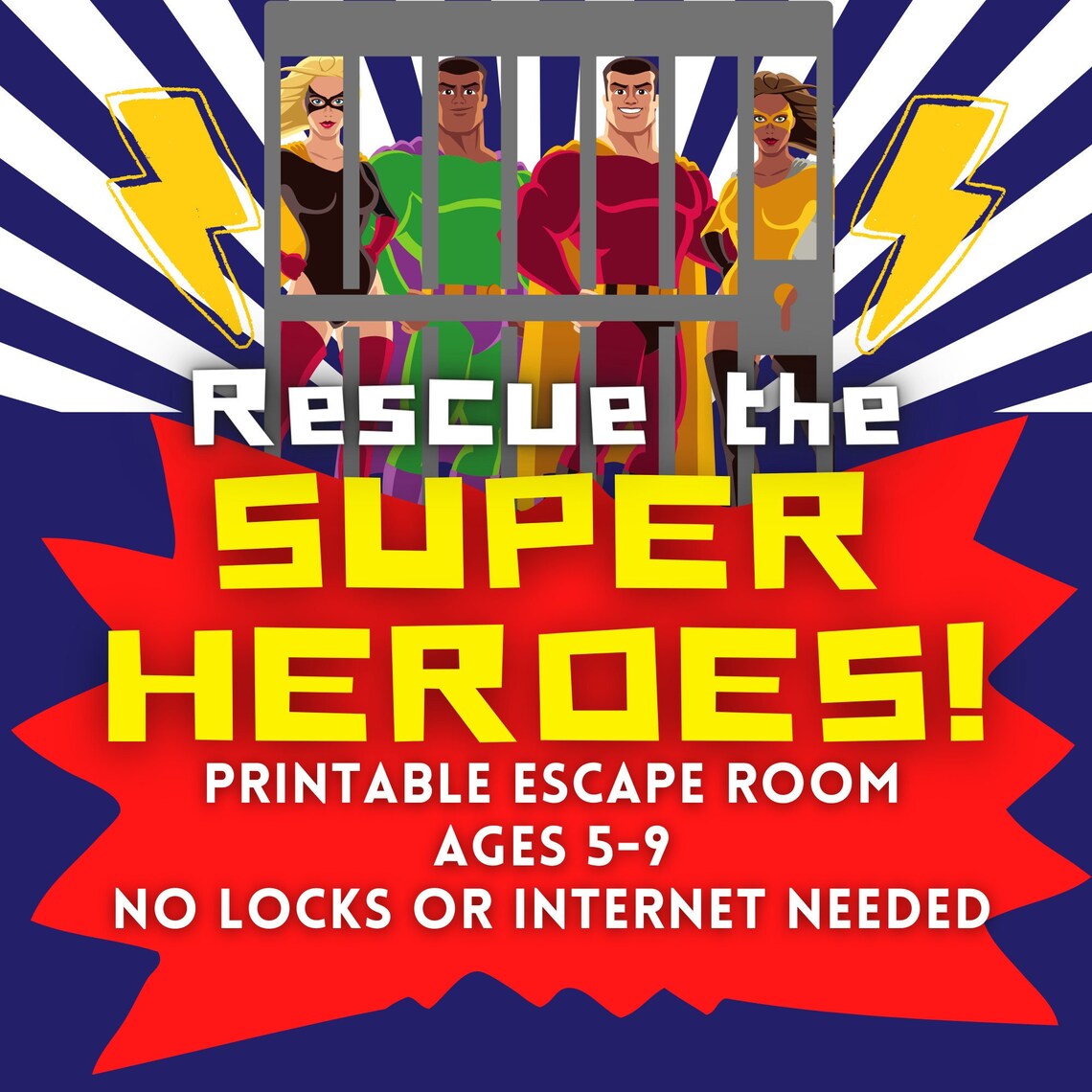 Kids Party Escape Room. Superhero Adventure Printable Party | Etsy