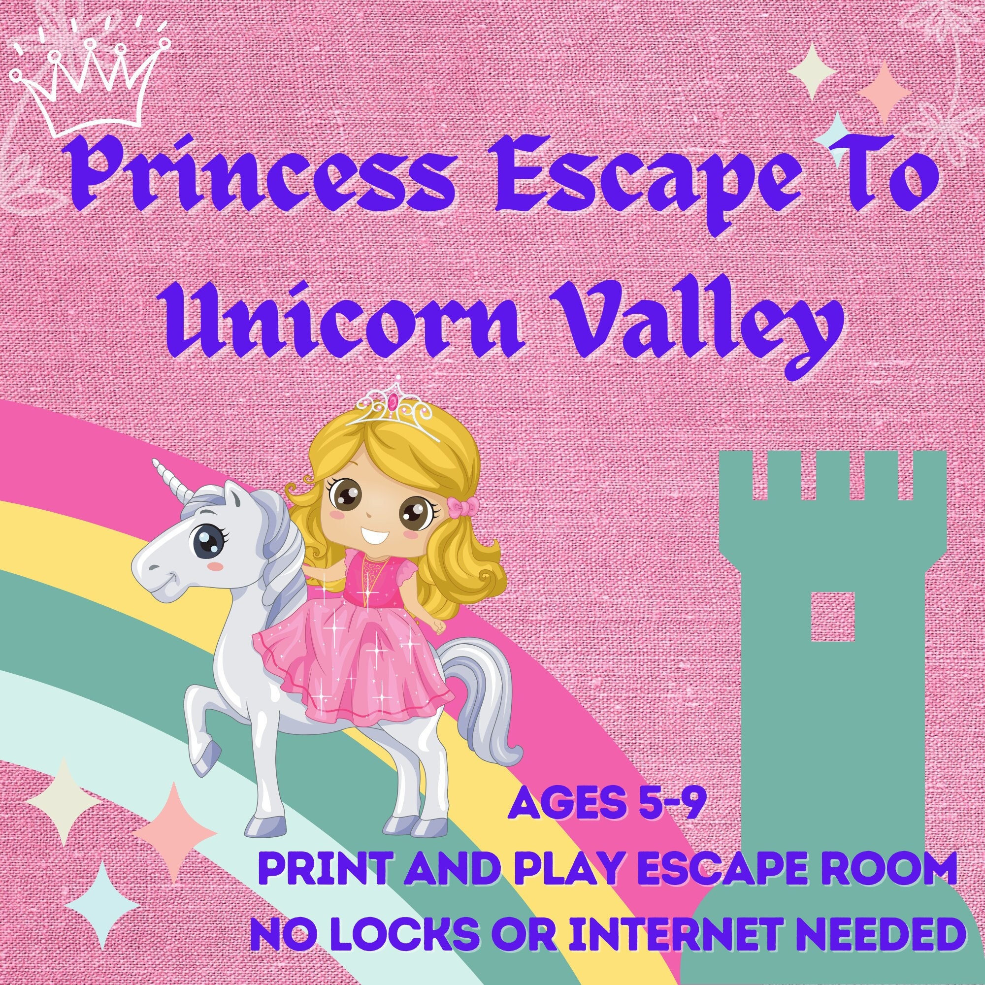 Princess Party Game. Escape Room Adventure Printable Game for Kids and ...