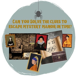 Escape Room Game. Mystery Manor Printable Adventure for Adults, Teens ...