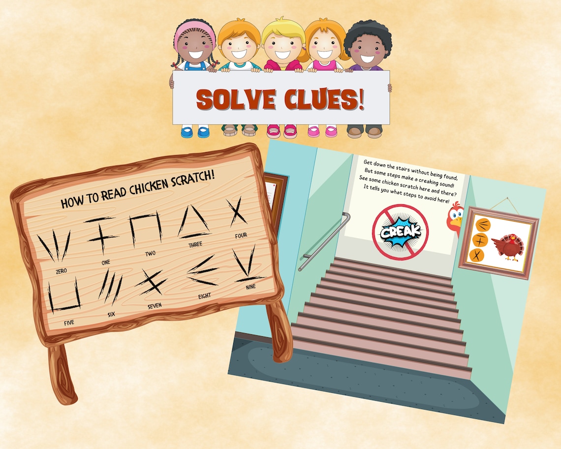 Kids Turkey Escape Room Game Thanksgiving Printable Party - Etsy