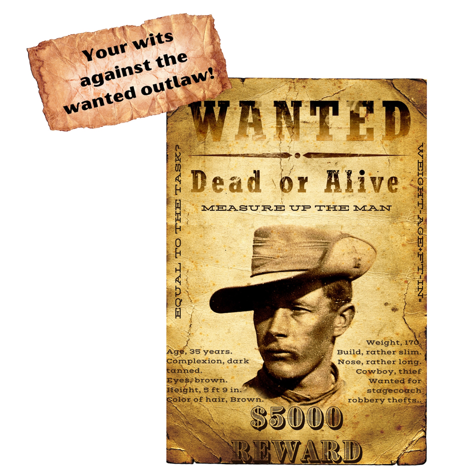 Wild West Escape Room Game. Outlaw Adventure Printable Party Game for ...