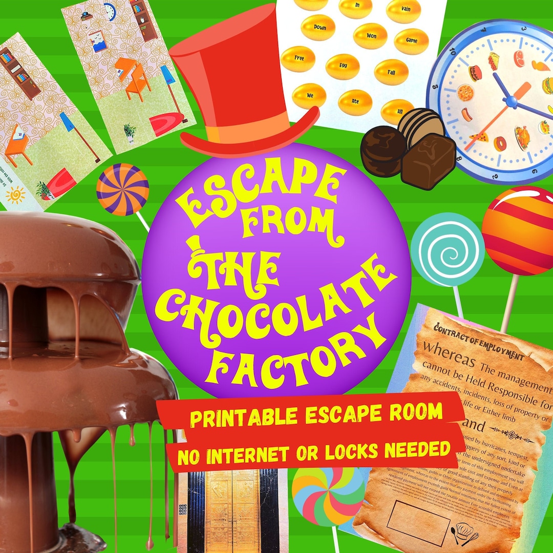 Factory Escape Room Game. Chocolate Candy Adventure Printable Party ...