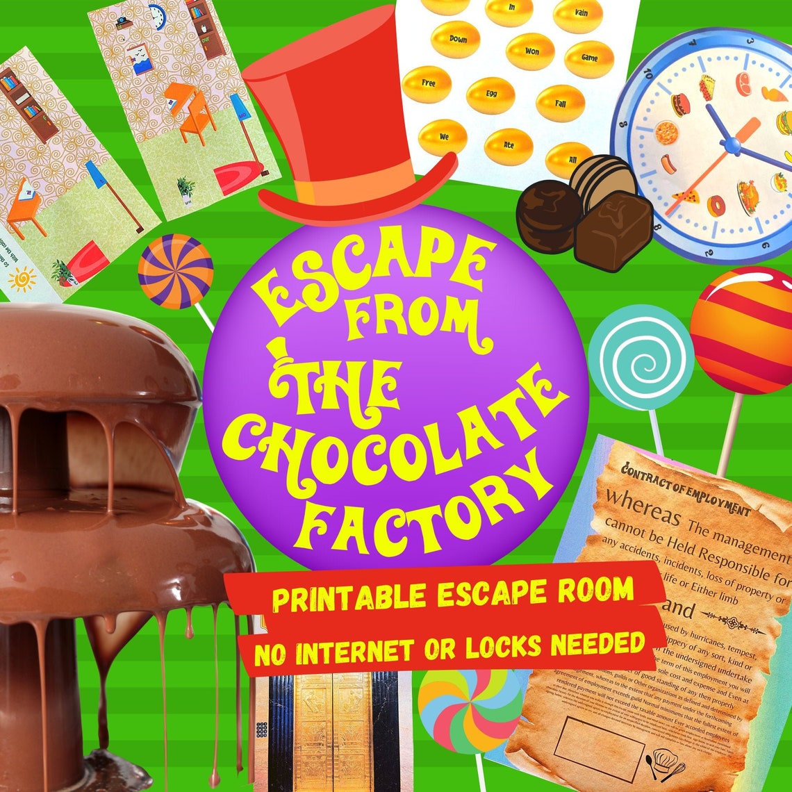 Factory Escape Room Game. Chocolate Candy Adventure Printable | Etsy