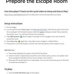 Easter Bunny Rescue Escape Room Game | Printable Party Adventure Game ...