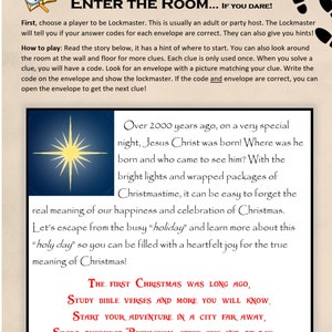 Christmas Bible Escape Room Game | Journey to Bethlehem for Kids and ...