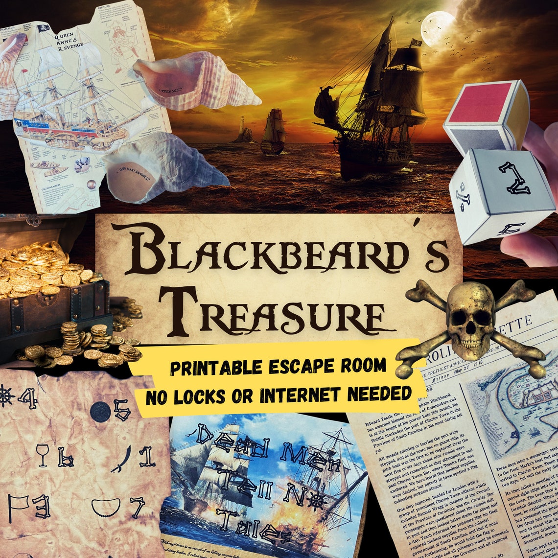 Pirate Escape Room Game. Treasure Adventure Printable Party - Etsy