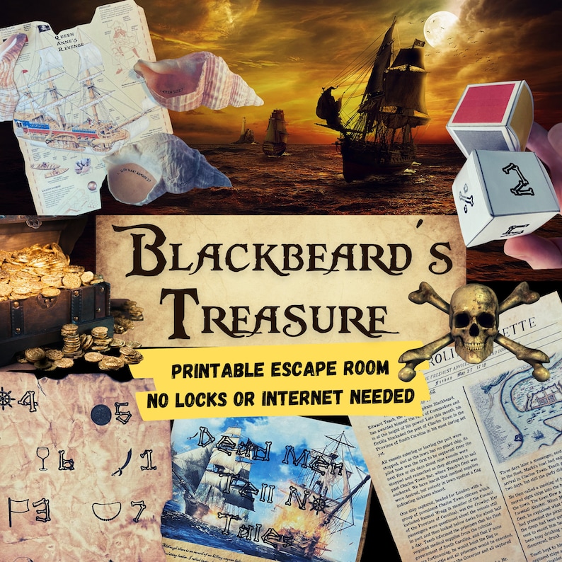Pirate Escape Room Game. Treasure Adventure Printable Party - Etsy