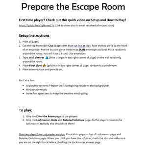 Thanksgiving Escape Room Game. Fun Printable Adventure for Kids and ...