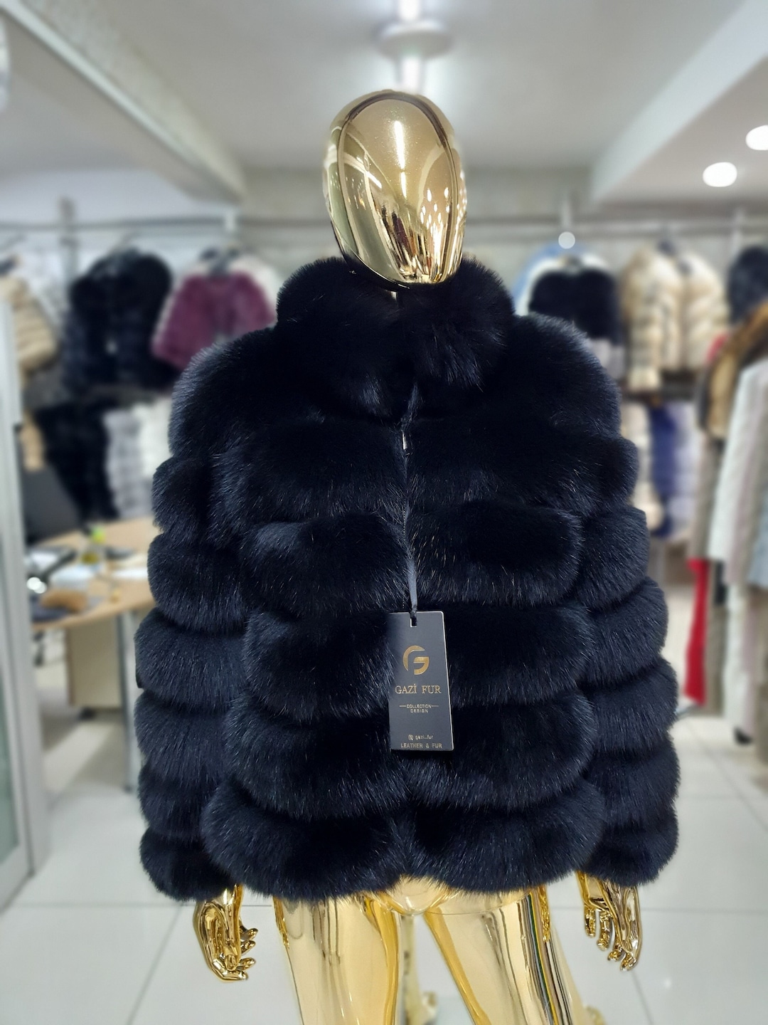 Luxury Coat Fox Fur Jacket Genuine Original Fox Skin Stylish Design ...