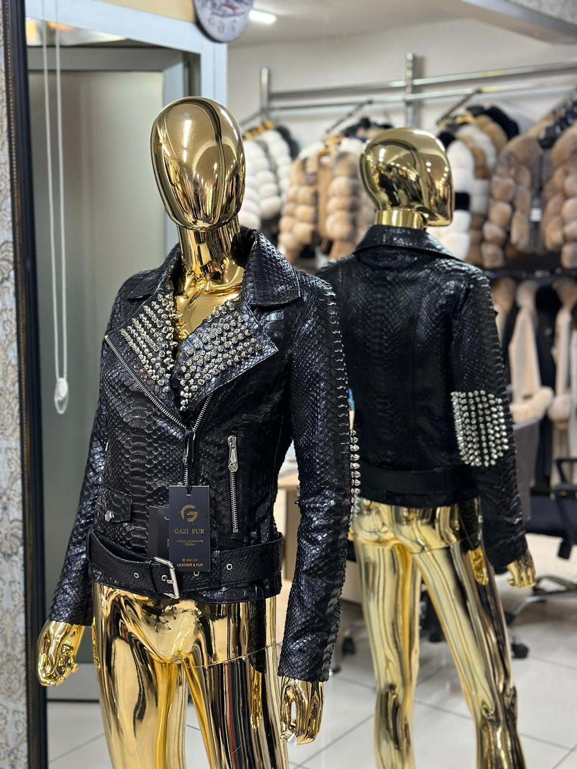 Real Python Stones Leather Jacket New Model Woman Jacket Philip Plein ...
