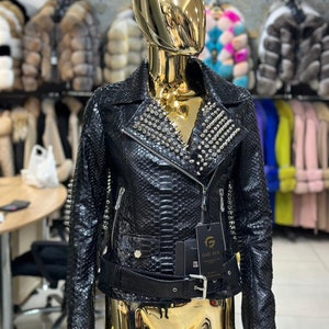 Real Python Stones Leather Jacket New Model Woman Jacket Philip Plein ...
