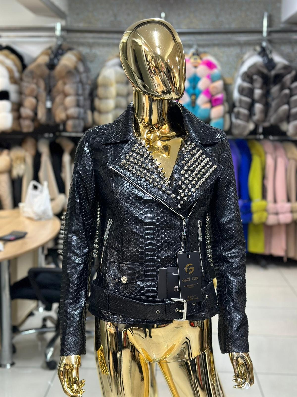 Real Python Stones Leather Jacket New Model Woman Jacket Philip Plein ...